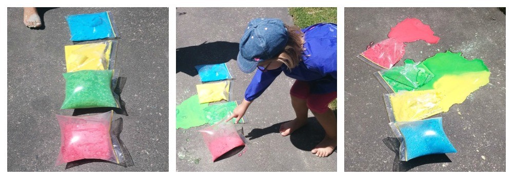 Exploding Chalk Paint Bags - Mud Mates Messy Play Activity