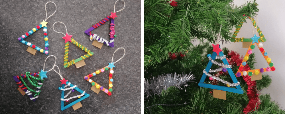 Ice Block Stick Christmas Decorations: a fun Christmas craft for kids