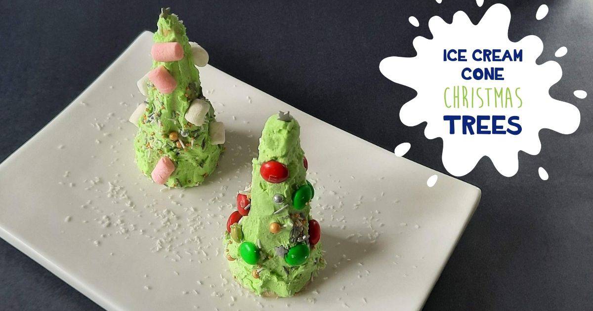 Ice Cream Cone Christmas Trees - a fun Christmas activity for kids