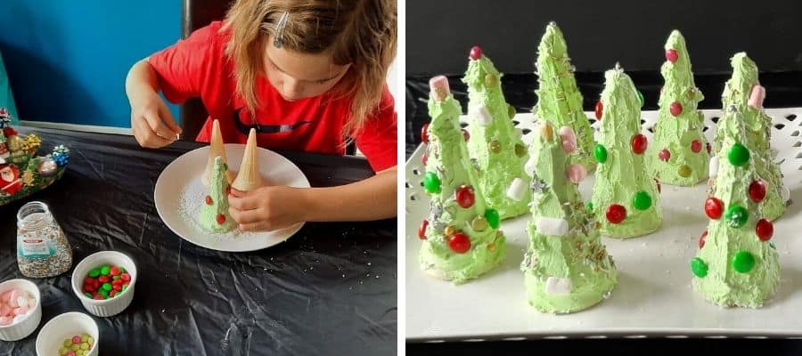 Ice Cream Cone Christmas Trees - a fun Christmas activity for kids