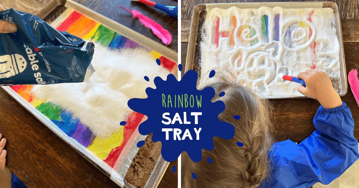 How to Make a Rainbow Salt Writing Tray